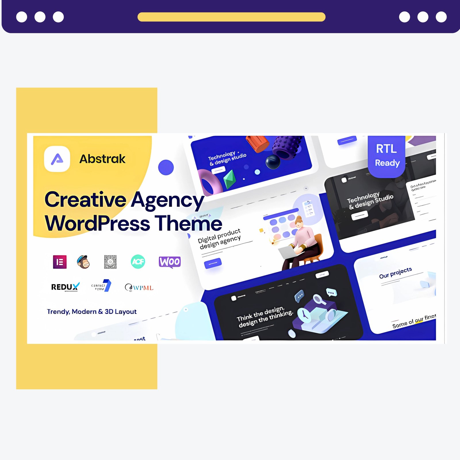 Abstrak – Creative Agency WordPress Theme - MELPTECH.COM